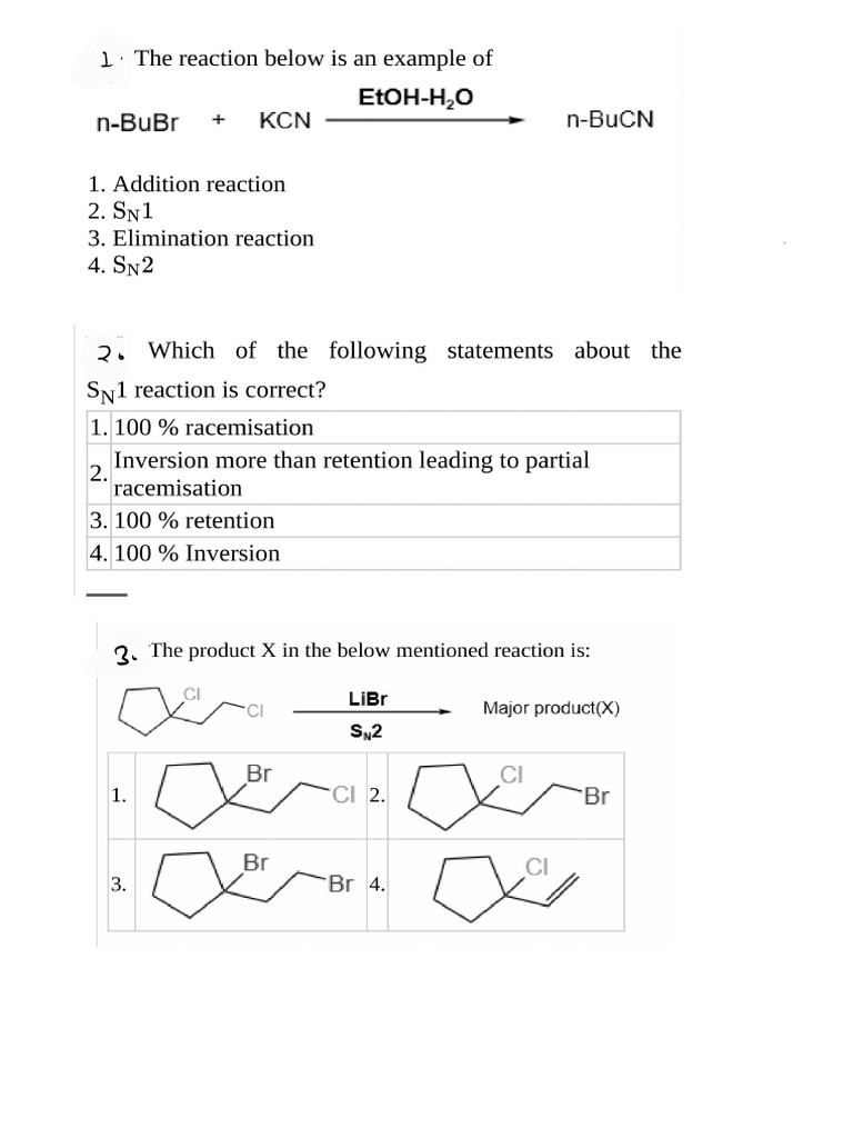 Sn1 Vs sn2 | PDF