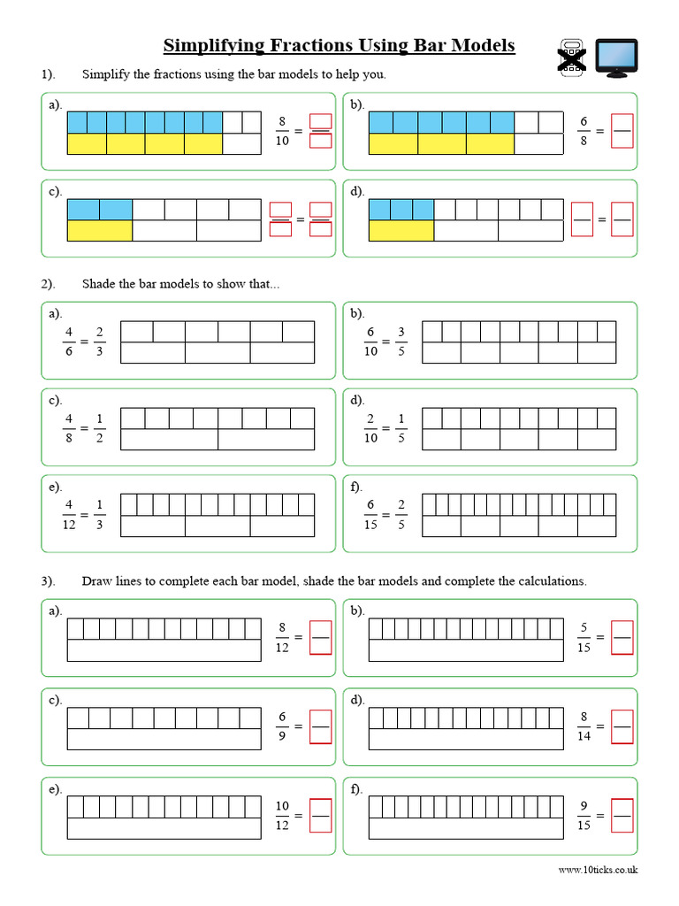 Simplifying Fractions 1 3 | PDF