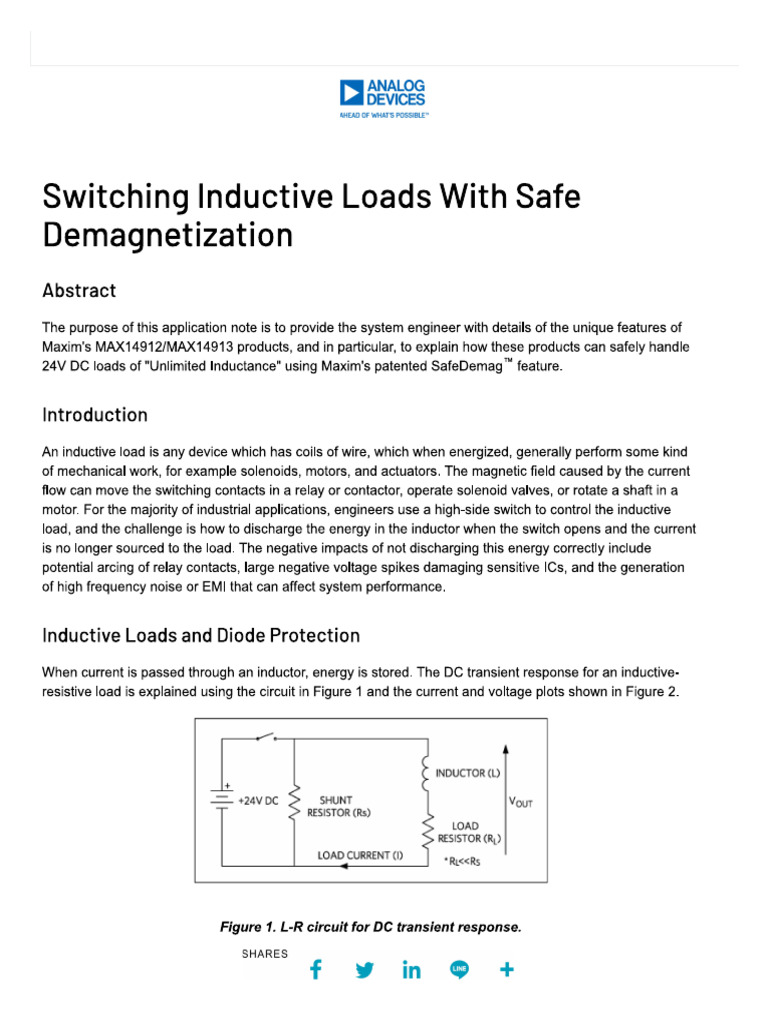Switching Inductive Loads With Safe Demagnetization | PDF