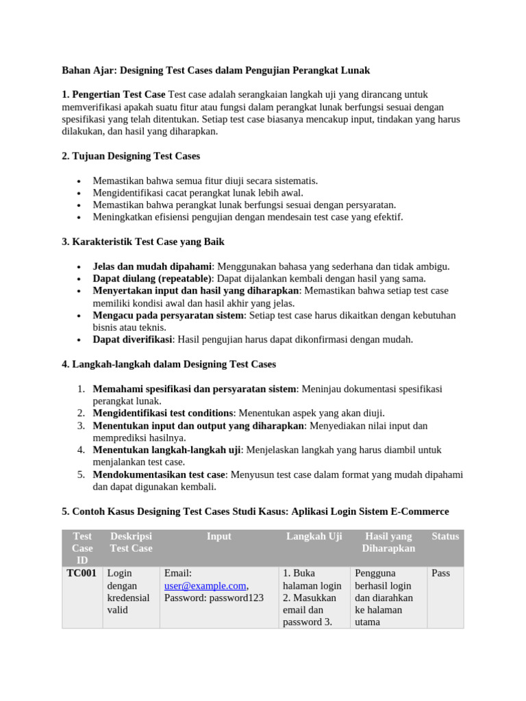 Designing Test Cases | PDF