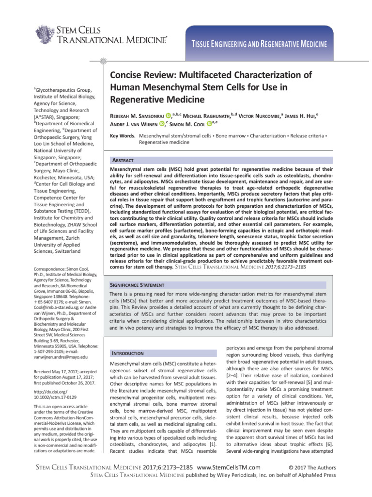 SCT3 6 2173 | PDF | Mesenchymal Stem Cell | Stem Cell