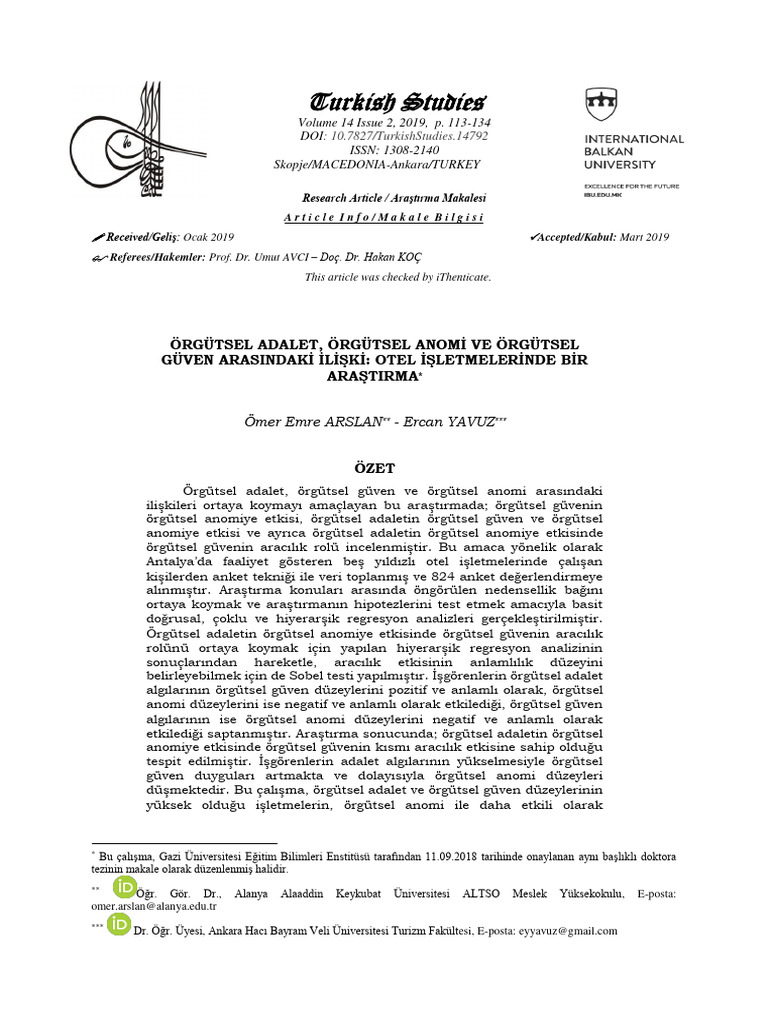 Orgutsel Adalet Orgutsel Anomi Ve Orguts | PDF | Psychology | Social Psychology