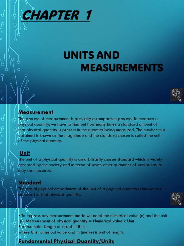 Chapter 1 Physics (Units and Measurement) (Class 11th) | PDF | Quantity ...