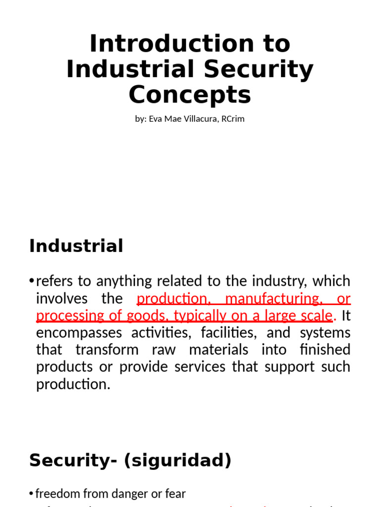 Introduction To Industrial Security Concepts | PDF | Encryption | Classified Information