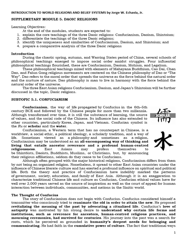 Learning Module 5.1 Confucianism | PDF | Confucianism | Confucius