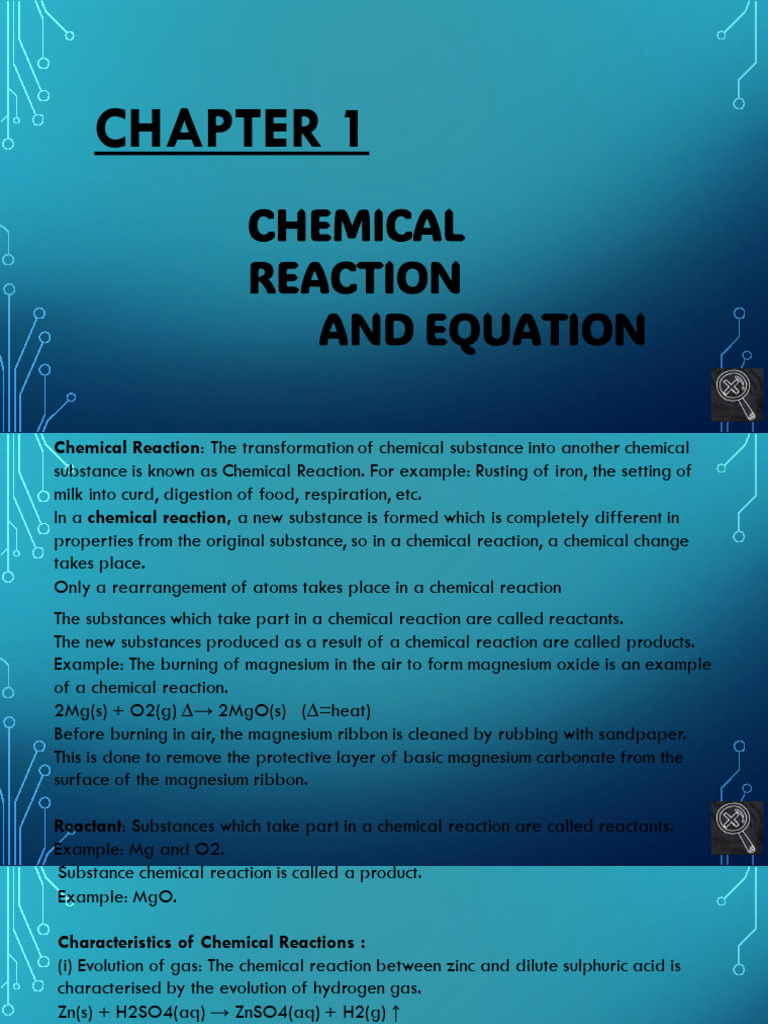 Chemical Reactions and Equations Overview | PDF | Redox | Chemical ...