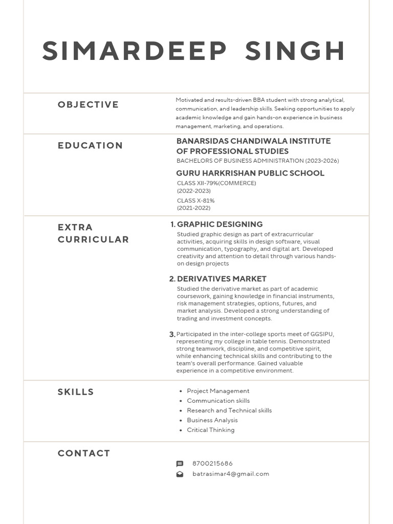 Simardeep Singh Resume | PDF