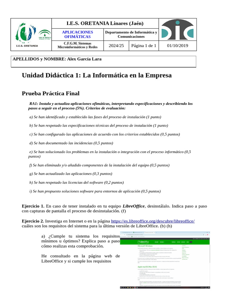 Práctica Final UD 1 | PDF | Ingeniería de software | Software del sistema