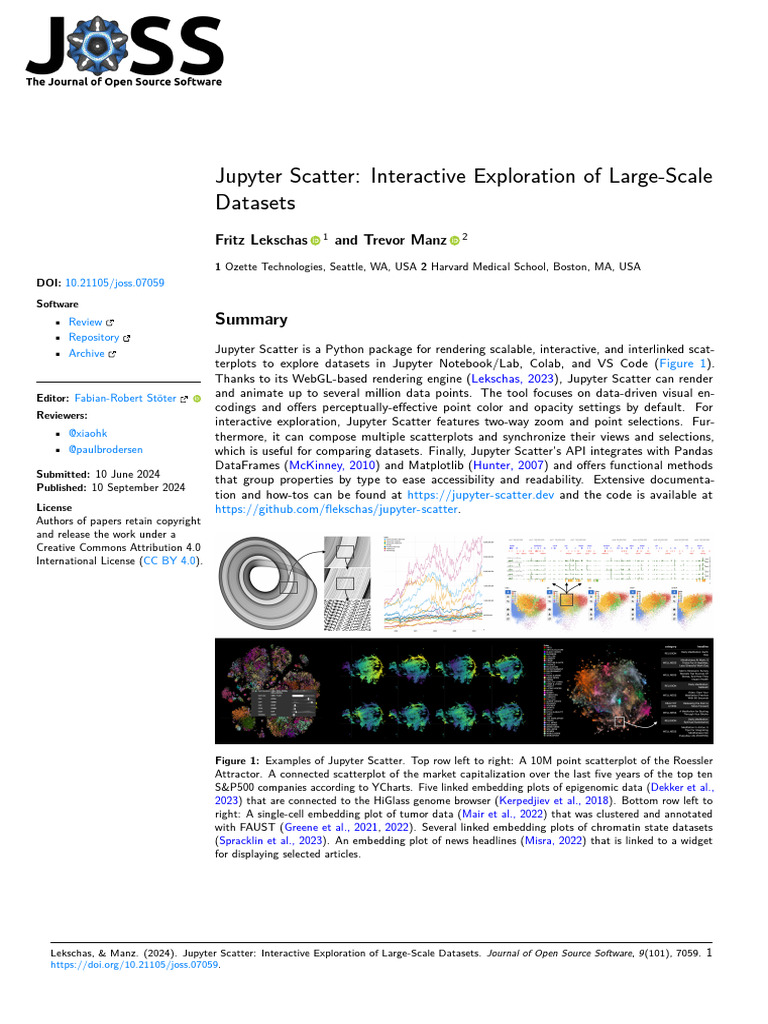 Jupyter Scatter - JOSS Paper | PDF | Scatter Plot | Computing
