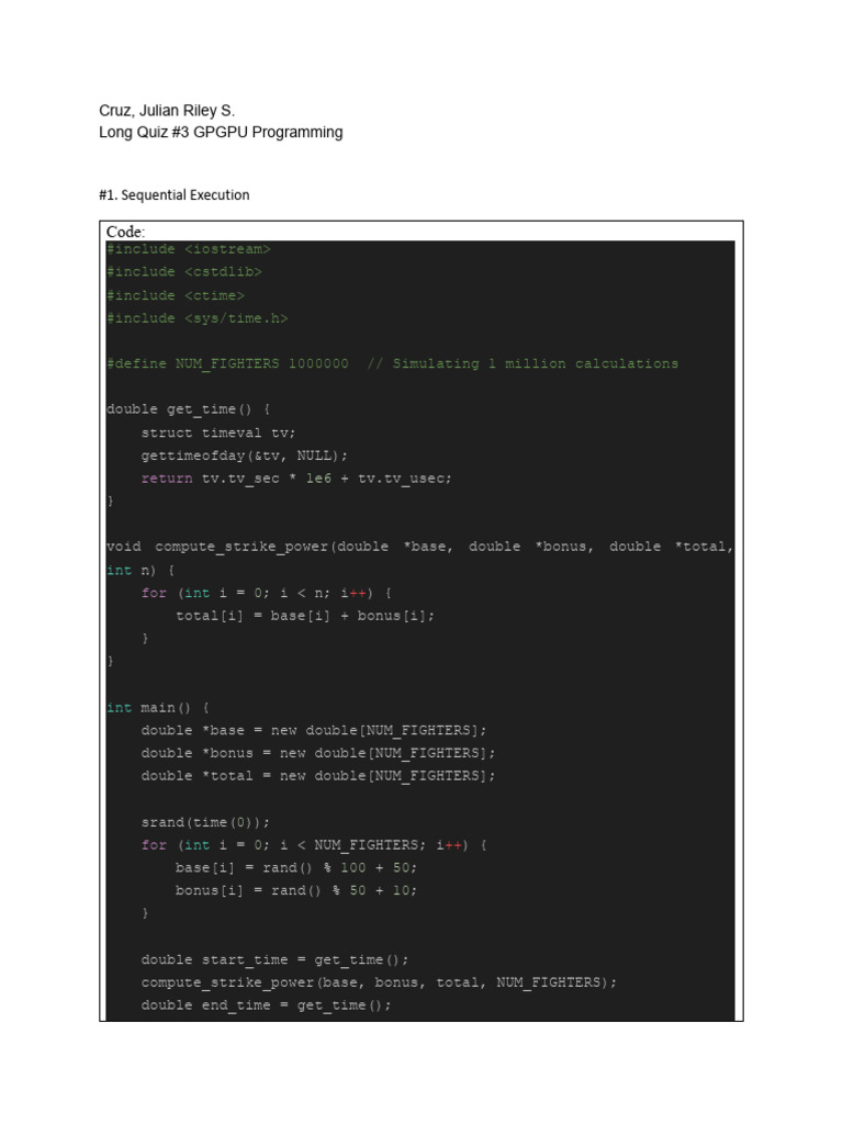 GPGPU Programming Execution Times | PDF | Parallel Computing | Computer ...