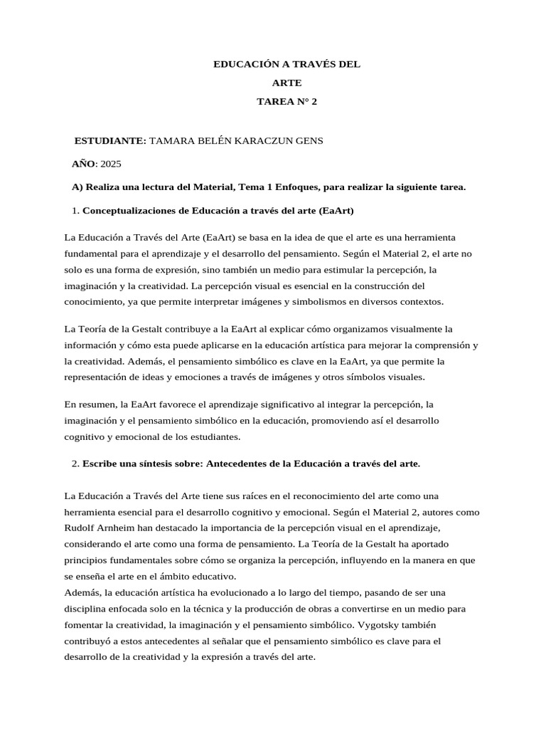 Karaczun Tamara Tarea 2 Educacion Atraves Del Arte | PDF | Los símbolos ...