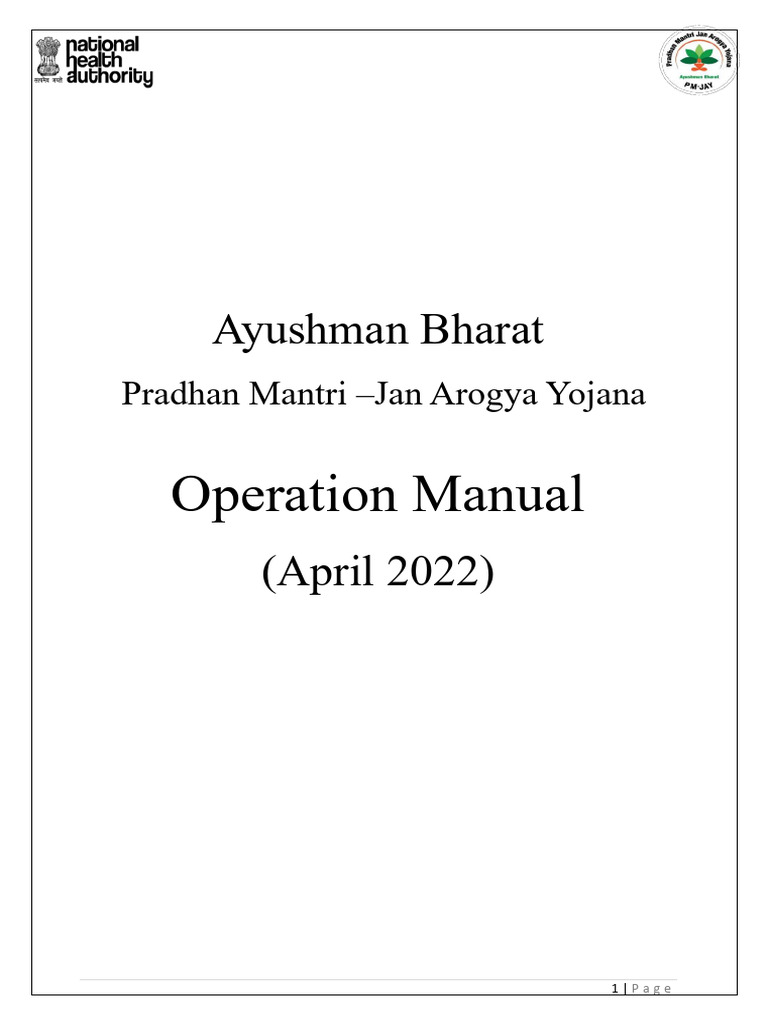 Operation Manual For AB PM-JAY | PDF | Surgery | Joint Commission