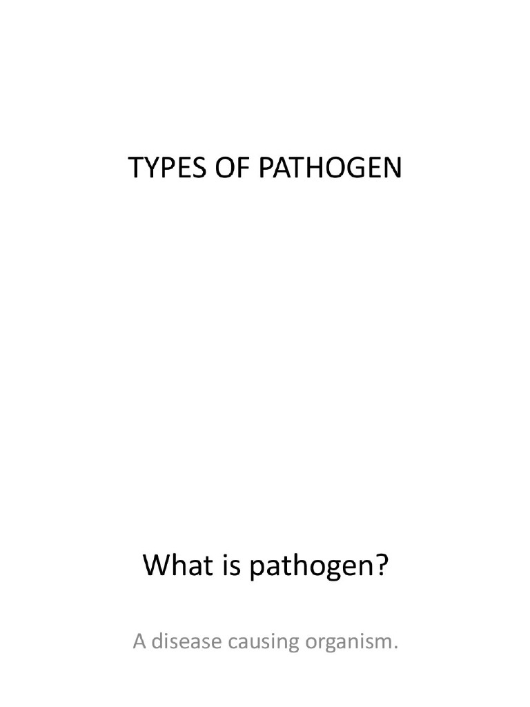 Types Of Pathogen Pdf