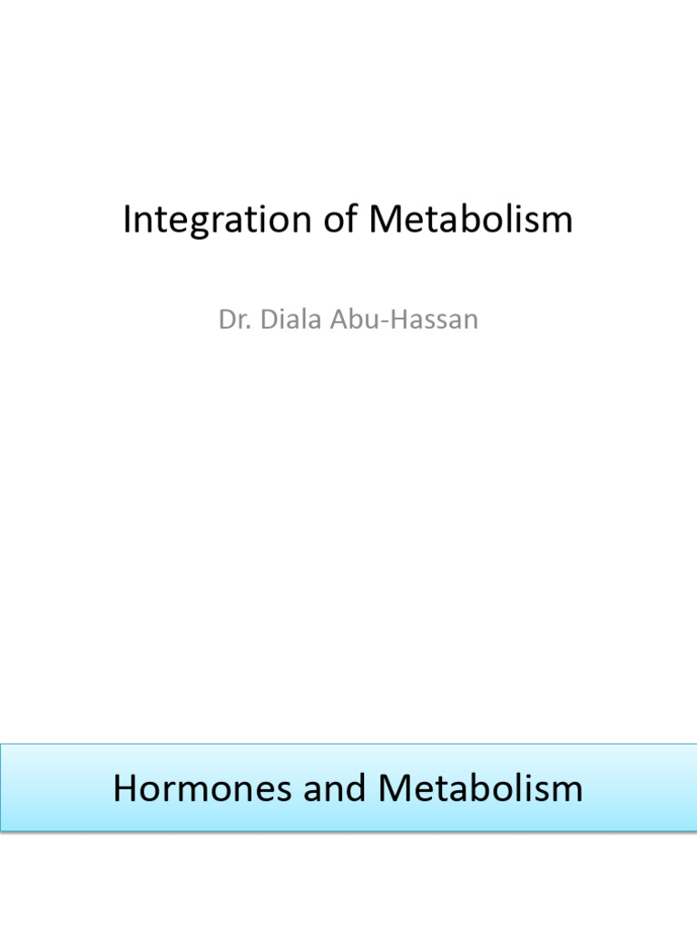 Integration of Metabolism | PDF | Adipose Tissue | Adipocyte