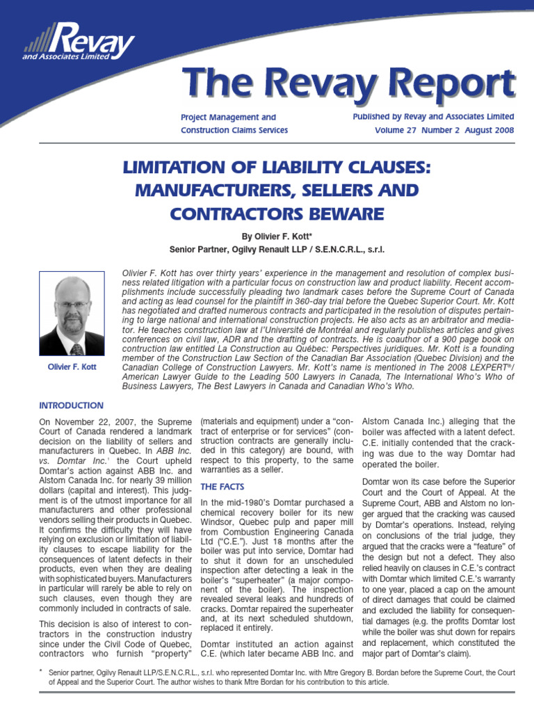 V27no2en - Limitation of Liability Clauses | PDF | Legal Liability ...