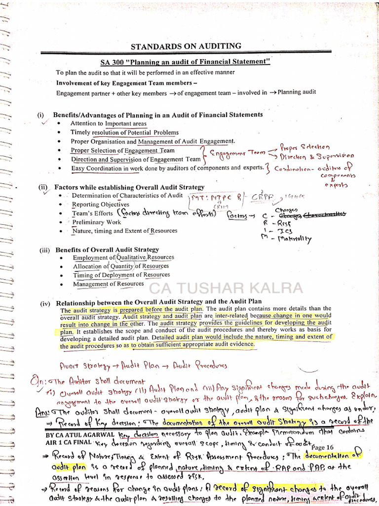 SA 300 - CA Tushar Kalra | PDF