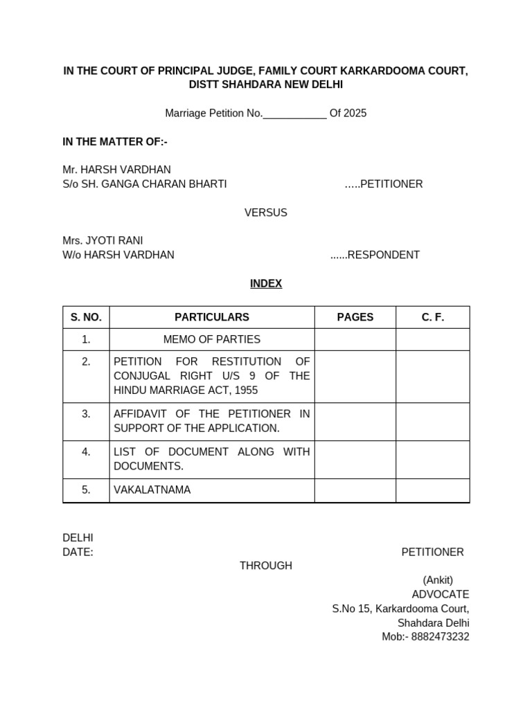 HARSH VARDHAN Section 09 | PDF | Affidavit | Marriage