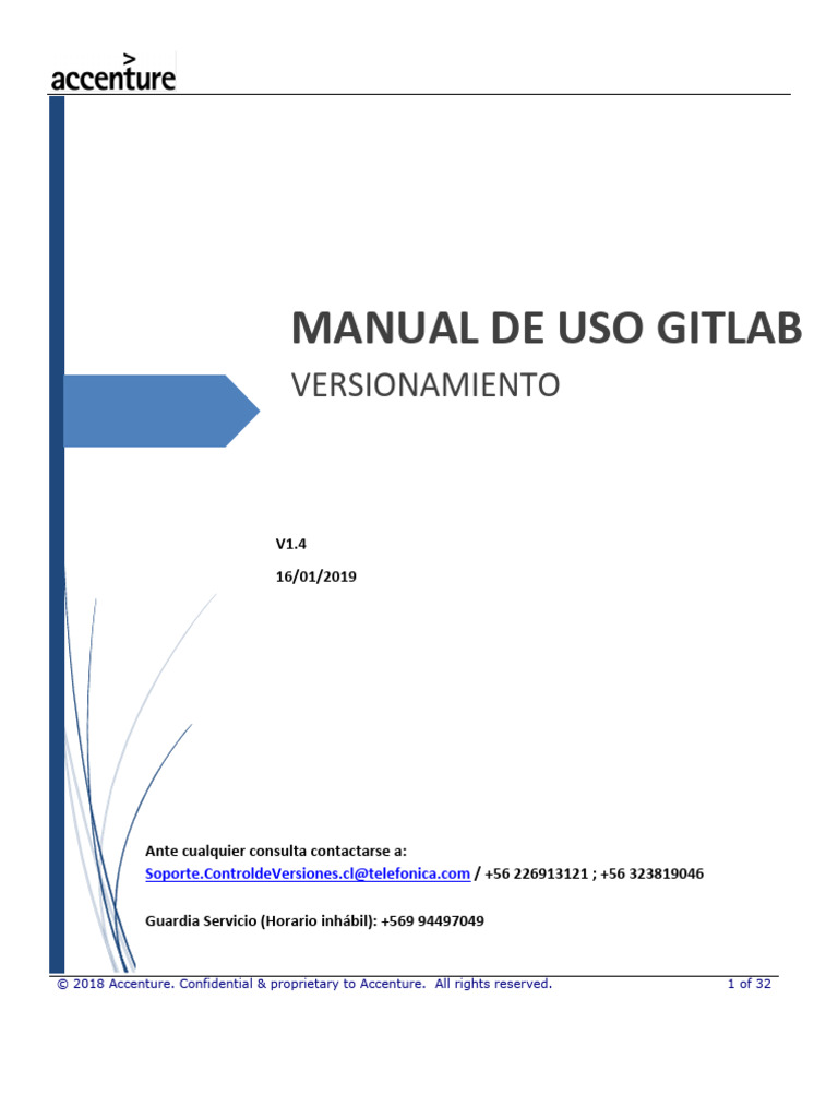Accenture-Manual-de-Uso-Gitlab-v1.4 | PDF | Archivo de computadora | Control de versiones
