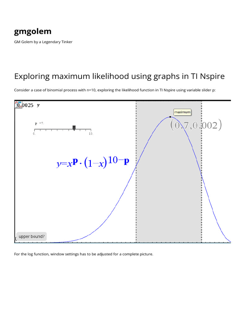 Hp+ti Nspire, Explo Max Likelihood W Graphs (Logistic Regressio (Nelder Mead Method For ...