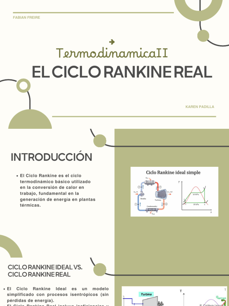 Ciclo Rankine Real Termo | PDF | Vapor | Generación eléctrica