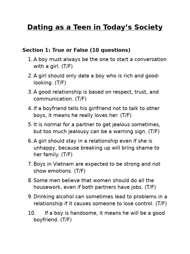 Teen Dating Myths and Healthy Relationships | PDF | Girlfriend ...