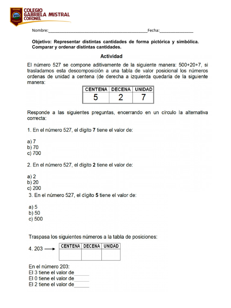 Guia N7 Matemáticas 3ro Basico | PDF