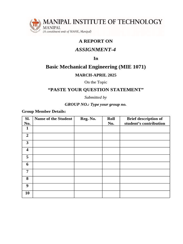 Bme Report Format For Assignment-4 | PDF | Times New Roman | Publishing