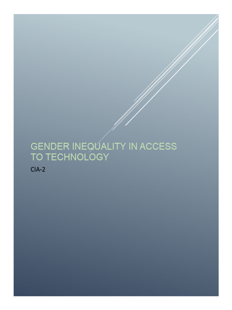Gender Disparity in Access To Technology | PDF | Literacy | Social Policy