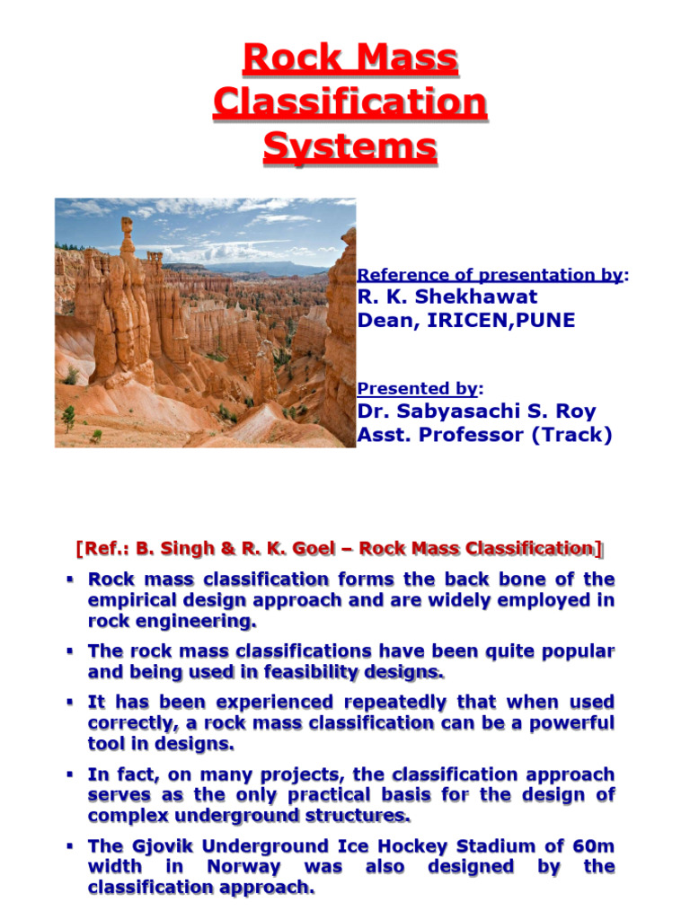 Rock Mass Classification | PDF | Applied And Interdisciplinary Physics | Physical Sciences