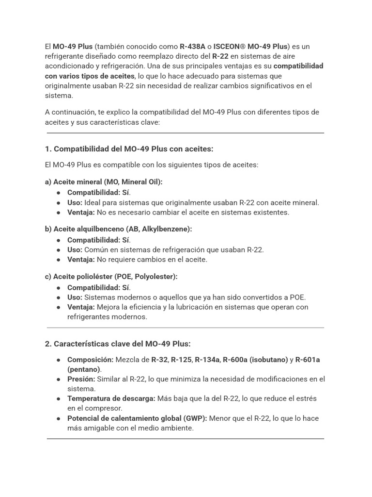 MO49 Plus | PDF | Refrigeración