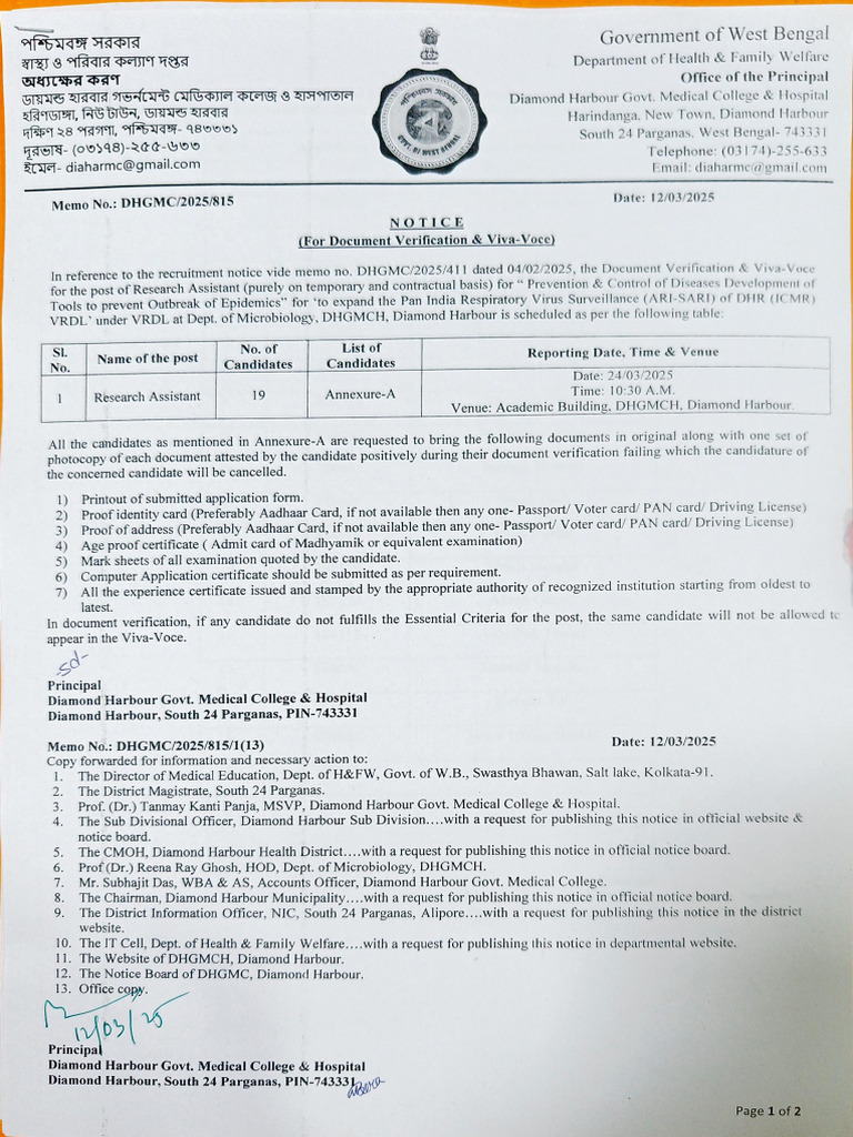 272b2 Notice For Document Verification and Viva Voce For Research ...