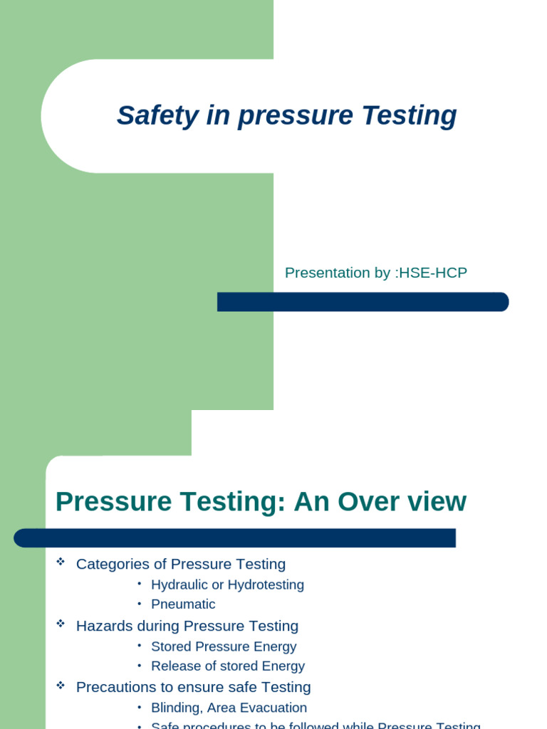 Pressure Testing Safety Guidelines | PDF | Pressure | Gases