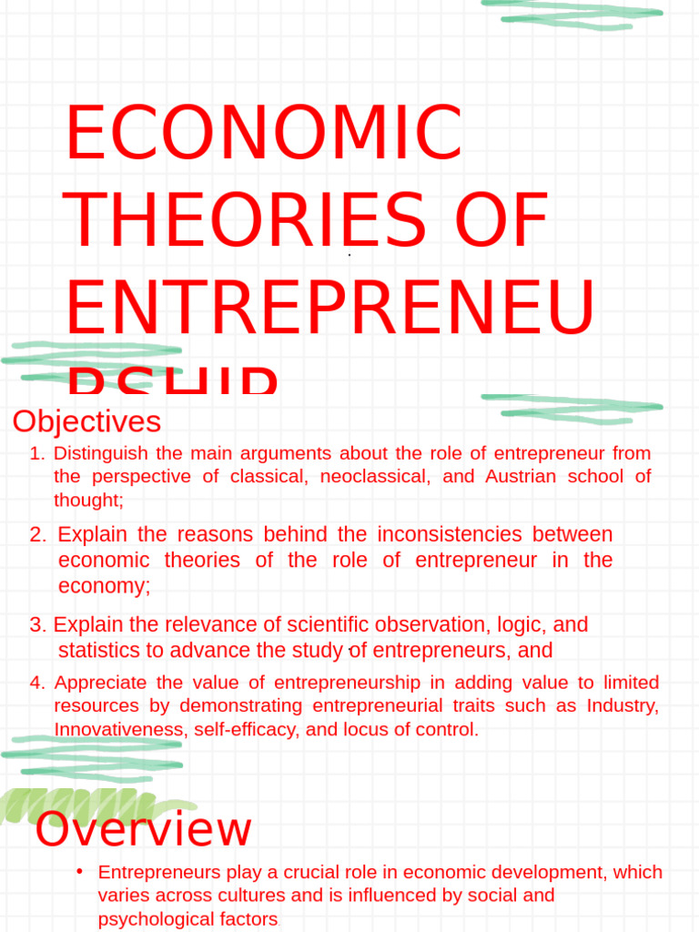 Economic Theories of Entrepreneurship | PDF | Entrepreneurship | Economics
