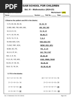 Class 5 Maths - Patterns - CBSE Worksheets | PDF