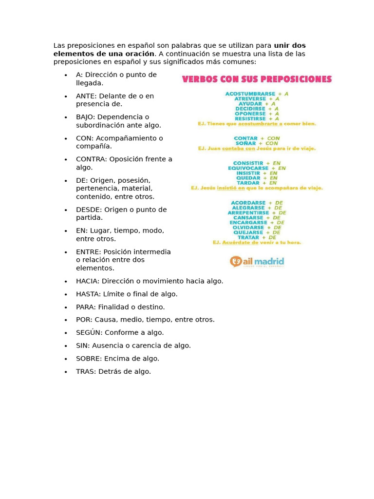 PREPOSICIONES - 7oANO | PDF
