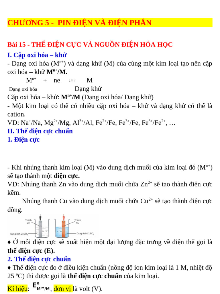 Chuong 5 - Pin Dien - Dien Phan Ghi Vo | PDF