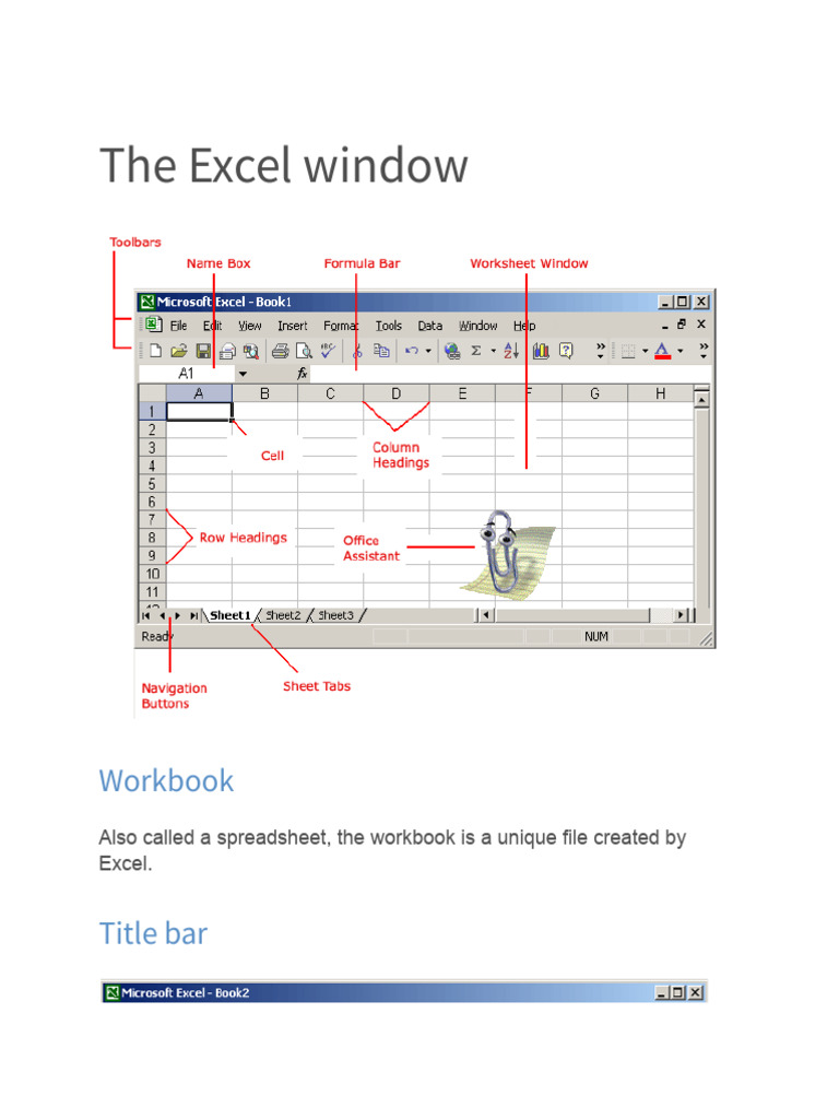 The Excel window-L3.docx | PDF | Microsoft Excel | Spreadsheet