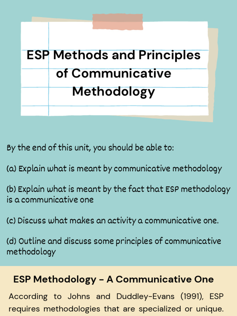ESP Methods and Principles of Communicative Methodology - 20250220 ...