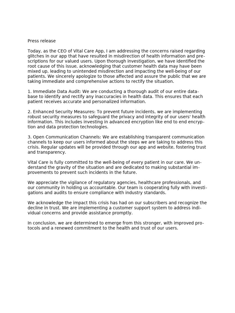 PR Crisis Aeromed Assist Del30 | PDF