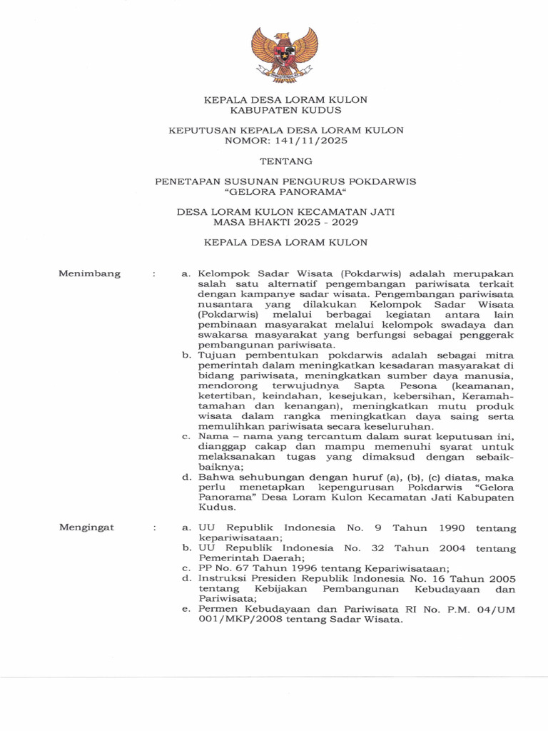 SK Pokdarwis 2025-2029 | PDF
