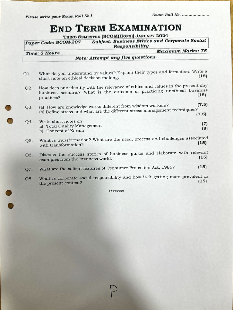 3rd sem all pyq’s bcom | PDF