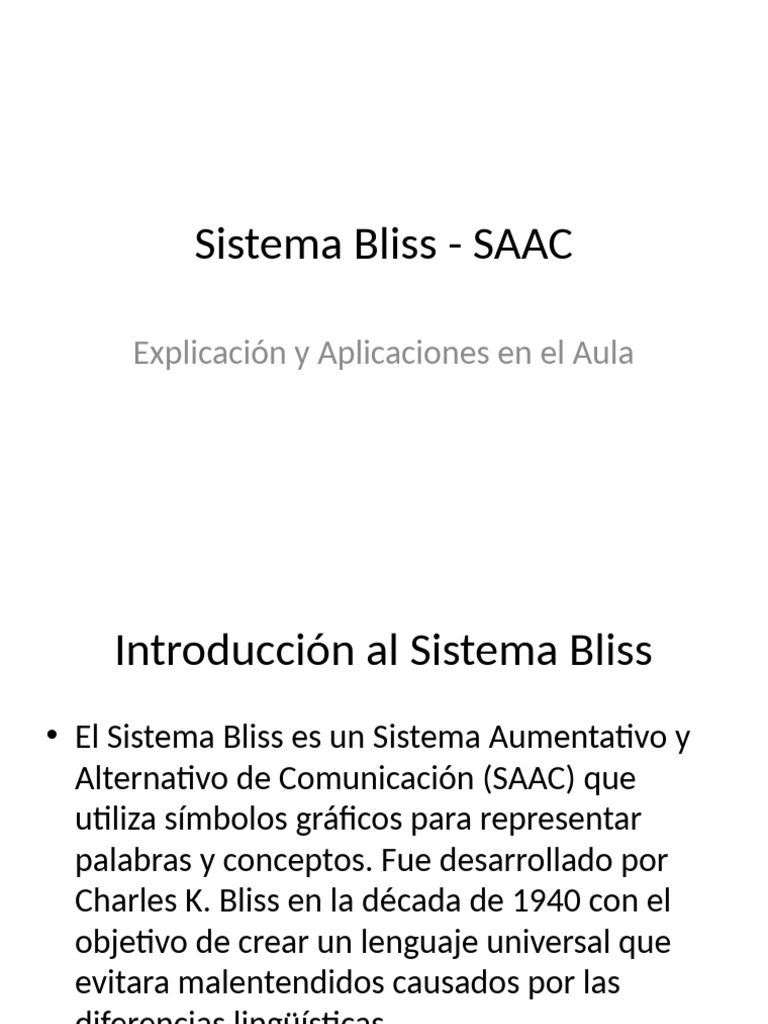 Sistema Bliss: Comunicación Aumentativa en Aula | PDF