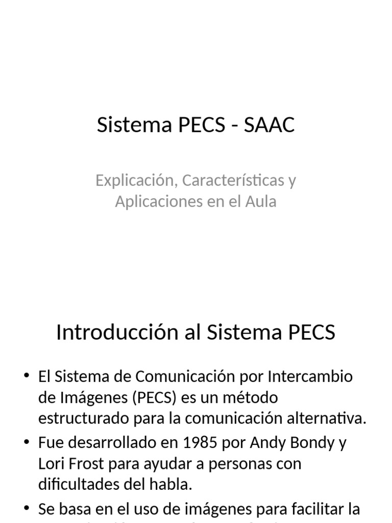 Sistema PECS Presentacion Ampliada | PDF | Enseñando | Comunicación