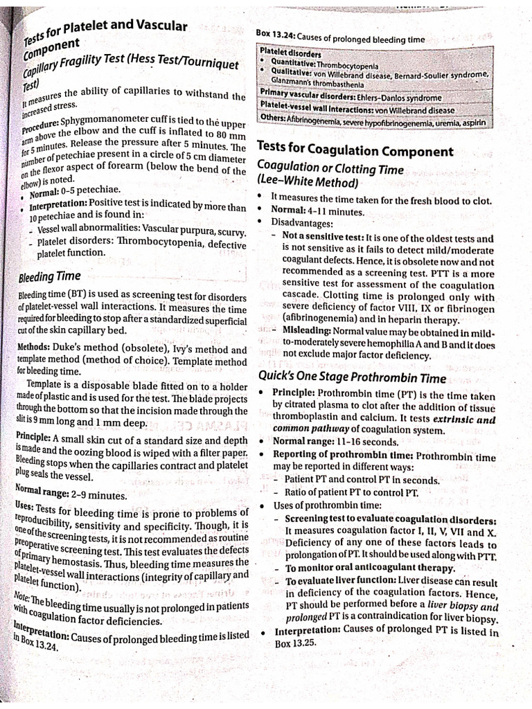 Coagulation Profile BT, CT, PT, APTT (1year) | PDF