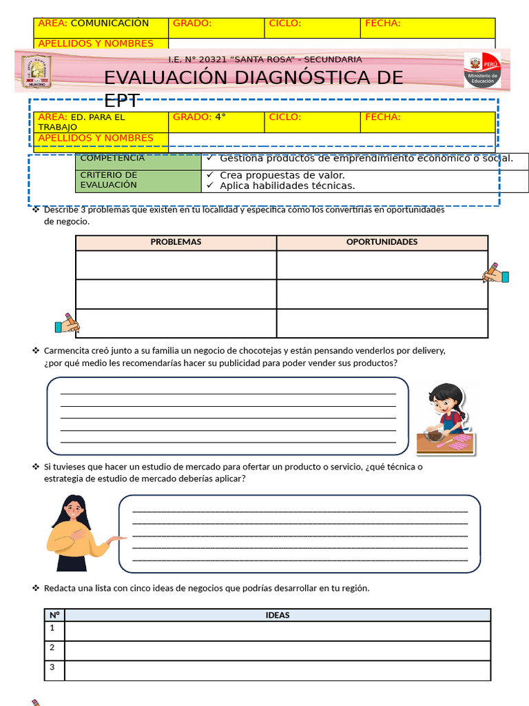 EVALUACION DIAG. EPT 4° | PDF