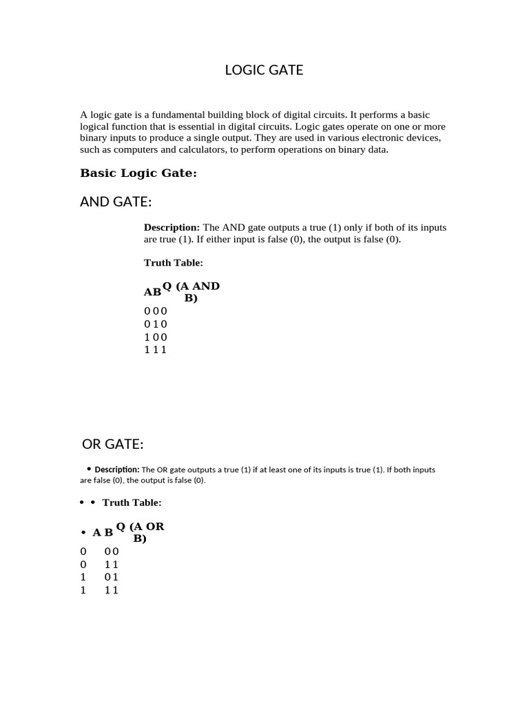 Logic Gate | PDF