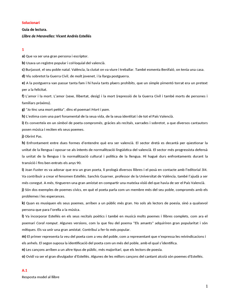 2 Solucionari Guiade Lectura Estelles | PDF