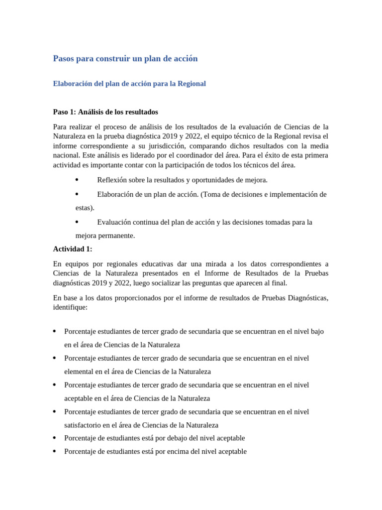 Esquemas Plan de Acci N | PDF | Plan de estudios | Evaluación