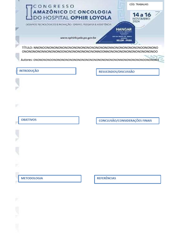 Modelo E-Poster Congresso HOL 2024 | PDF