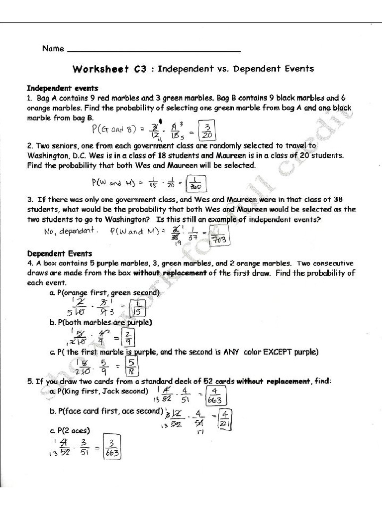 Independent and Dependent Events | PDF